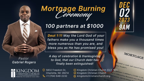Mortgage Burning Ceremony – Kingdom Christian Church